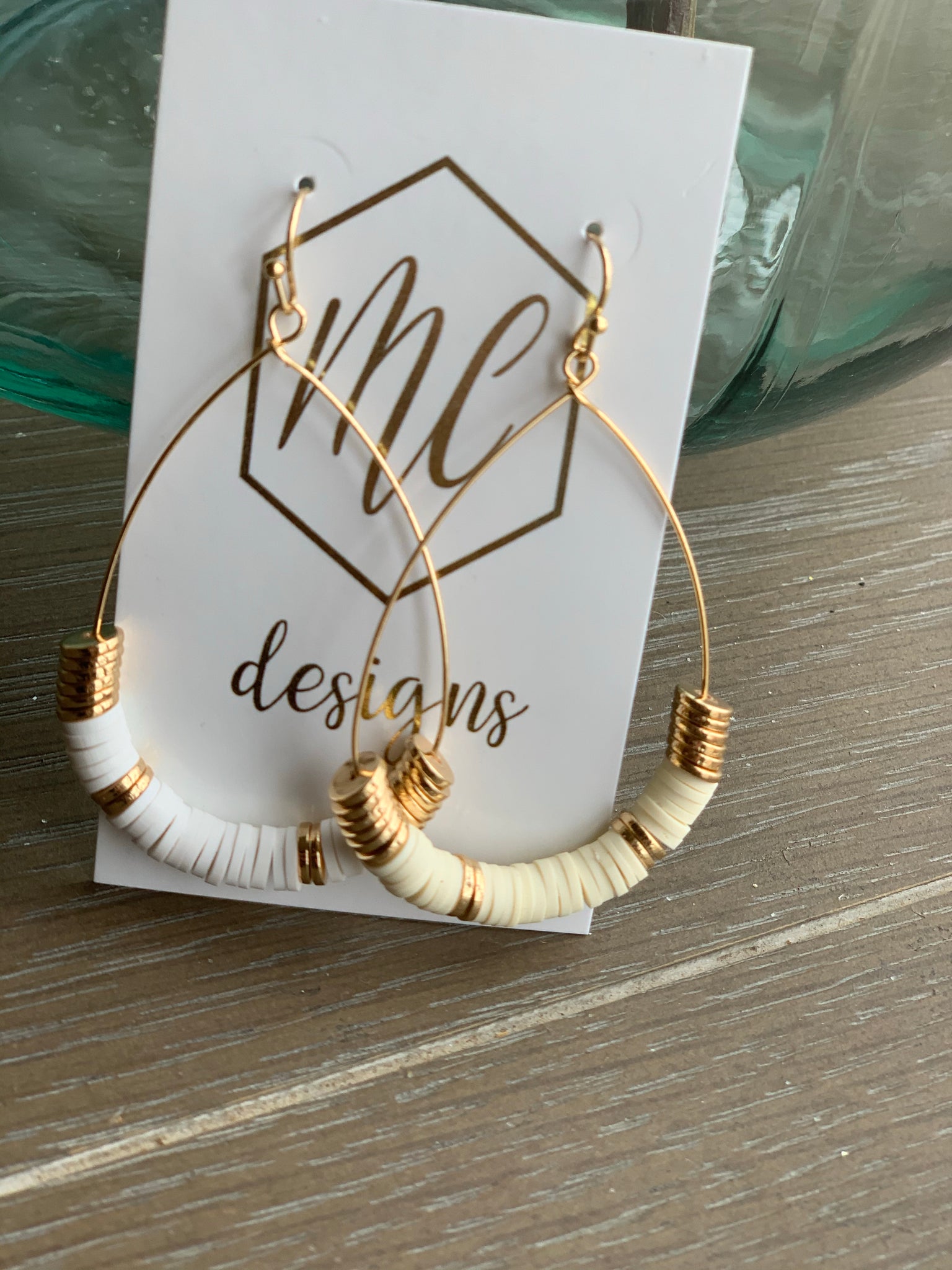 Teardrop Clay Beaded Earrings MCDesignsllc
